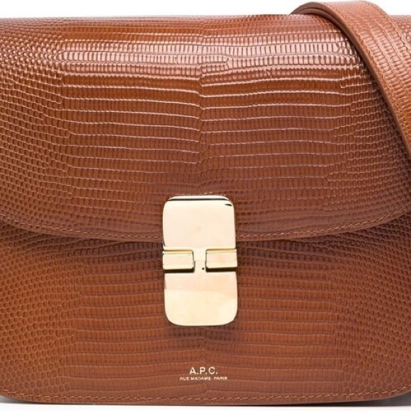 A.P.C. | Bags | Apc Small Grace Bag Brown Embossed Croc Leather | Poshmark